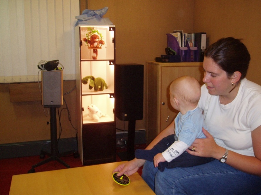 Child sat with parent during a VRA test.